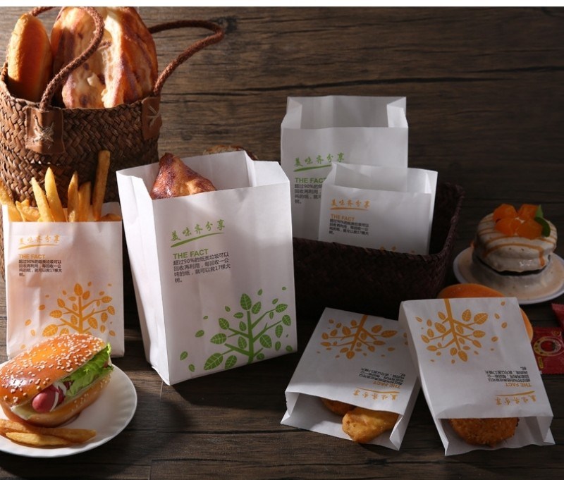 40gsm To 150gsm Eco Friendly Greaseproof Fast Food Paper Bag CMYK For ...