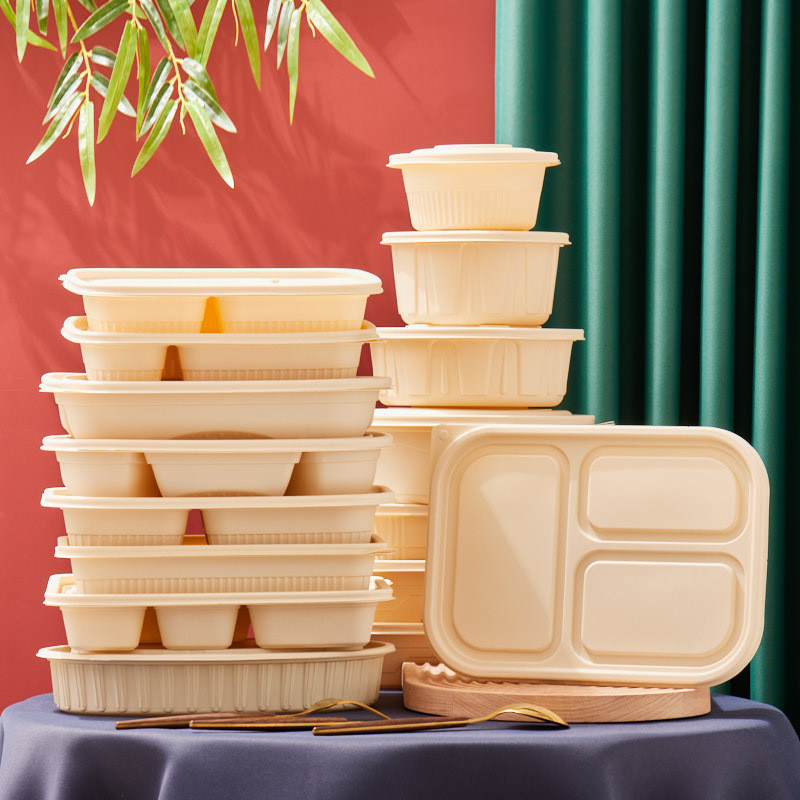 10 Inch 3 Compartments Cornstarch Tableware Bento Biodegradable ...