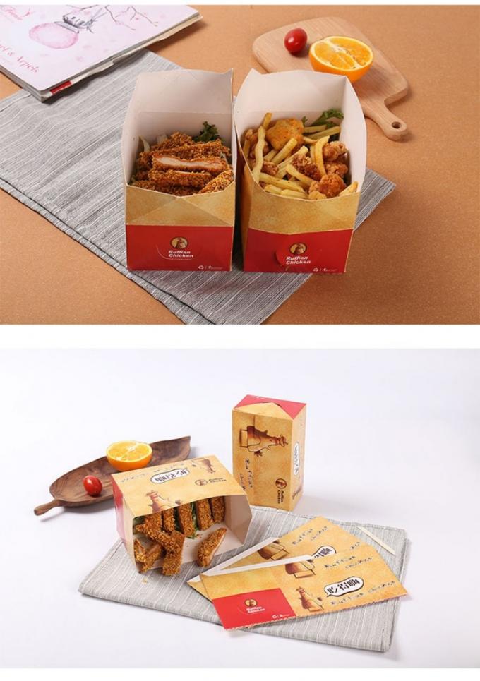 7CM 300gsm Fast Food Packaging Roast Chicken Box Take Out Paper Boxes