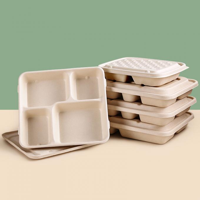 Disposable Rectangular Biodegradable Sugarcane Bagasse Trays Take Away ...